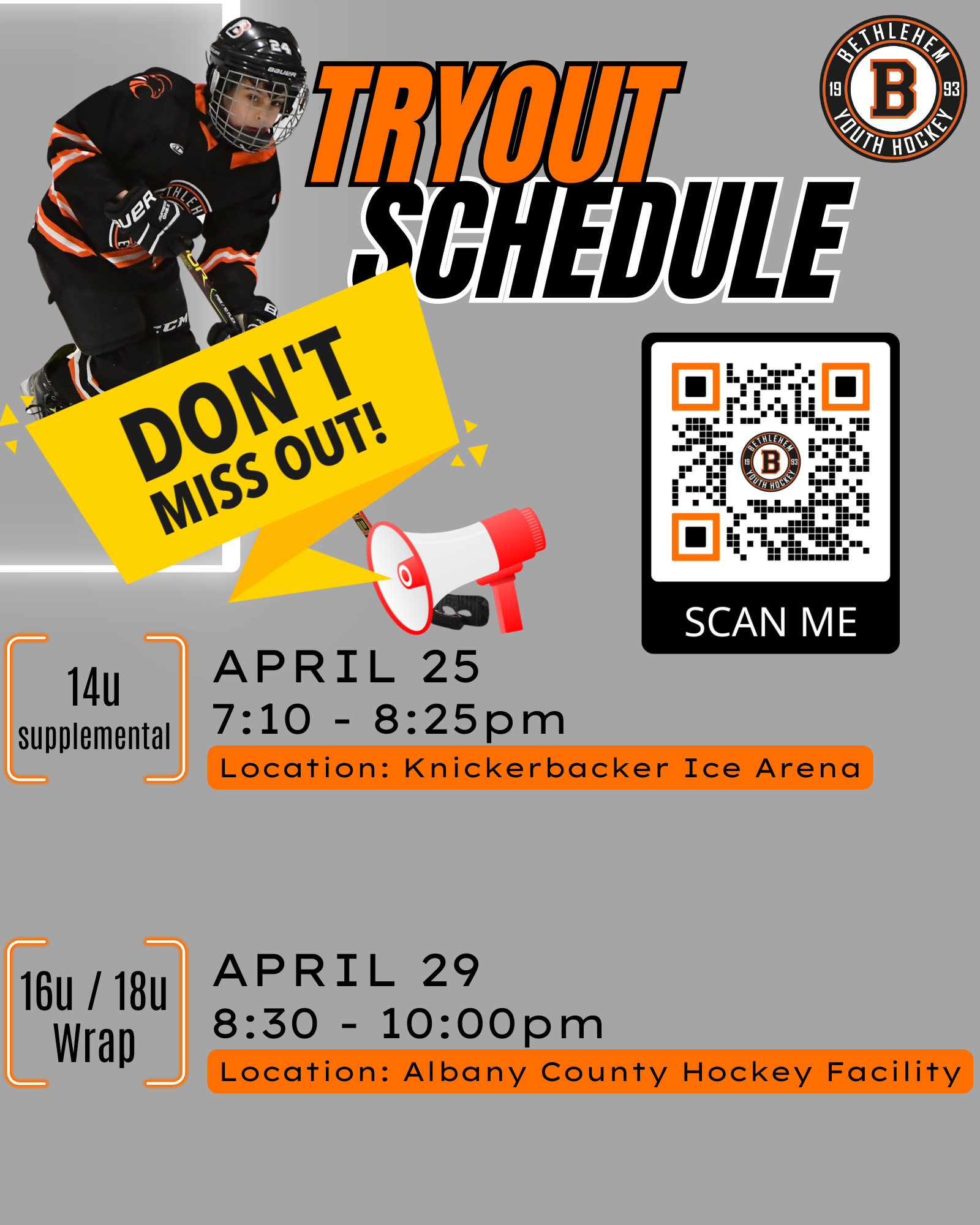 Bethlehem Youth Hockey | 2025-2026 Try Out