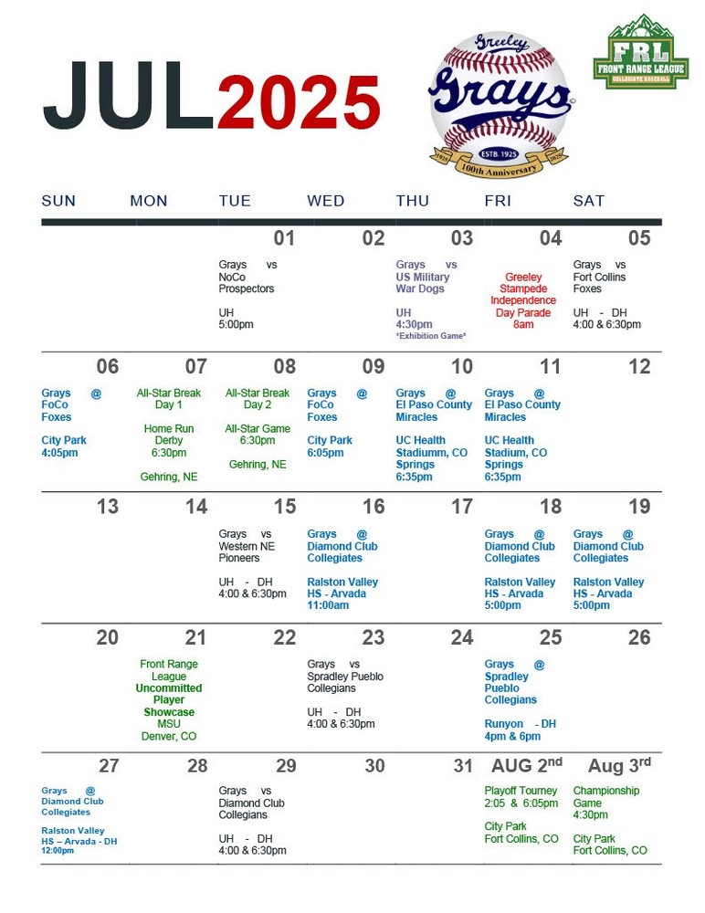 Greeley Grays Baseball | Live Feed