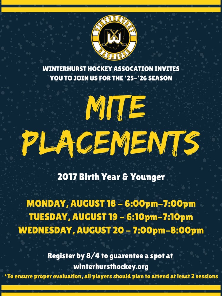 Winterhurst Hockey Association | Mite Placements