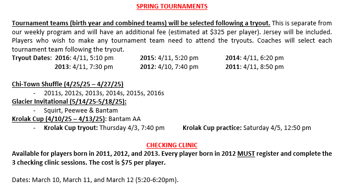 Glenview Stars Hockey Association | Stars Tryouts - Fall