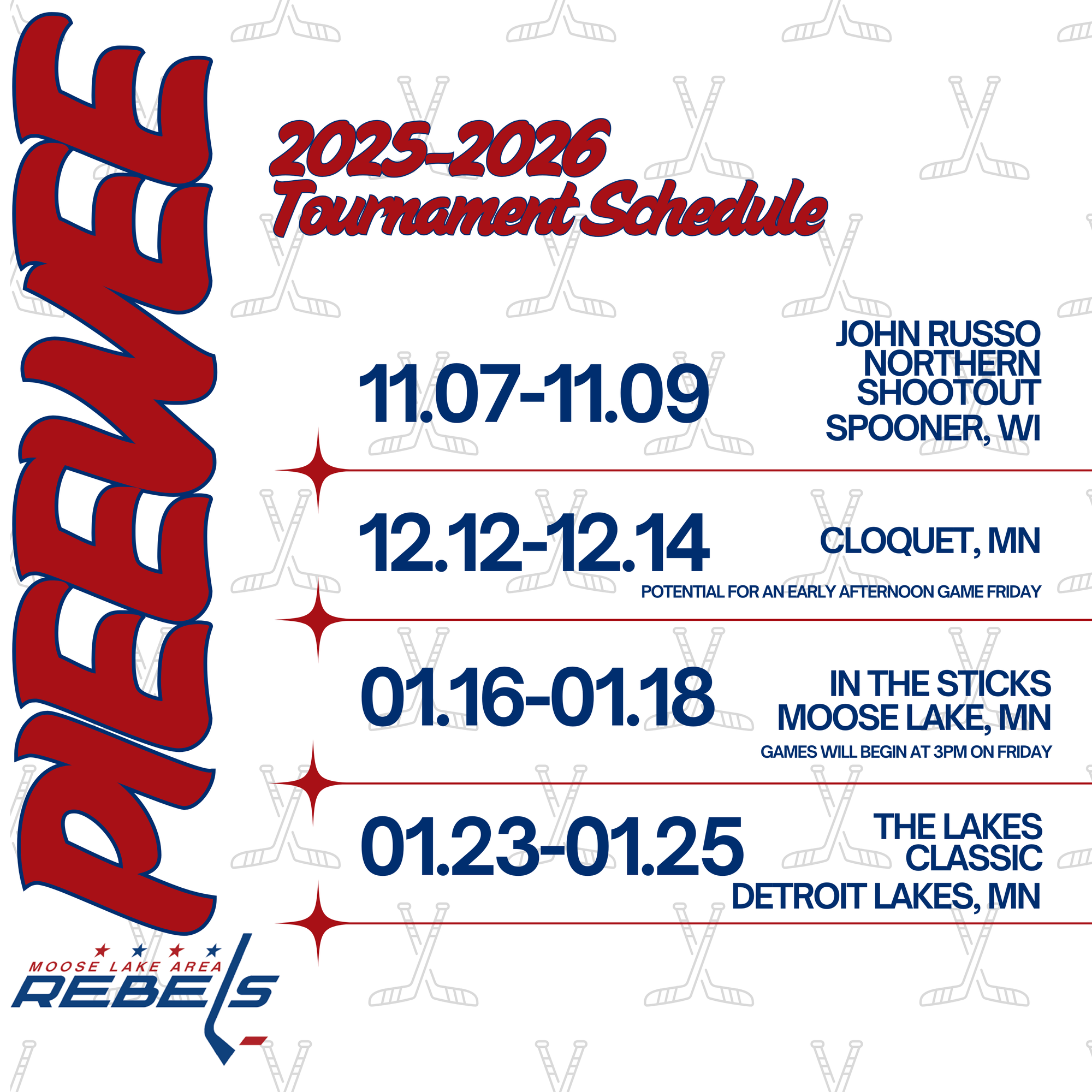 Moose Lake Area Hockey Association | Peewee B2 | Rebels Hockey | 2025-2026