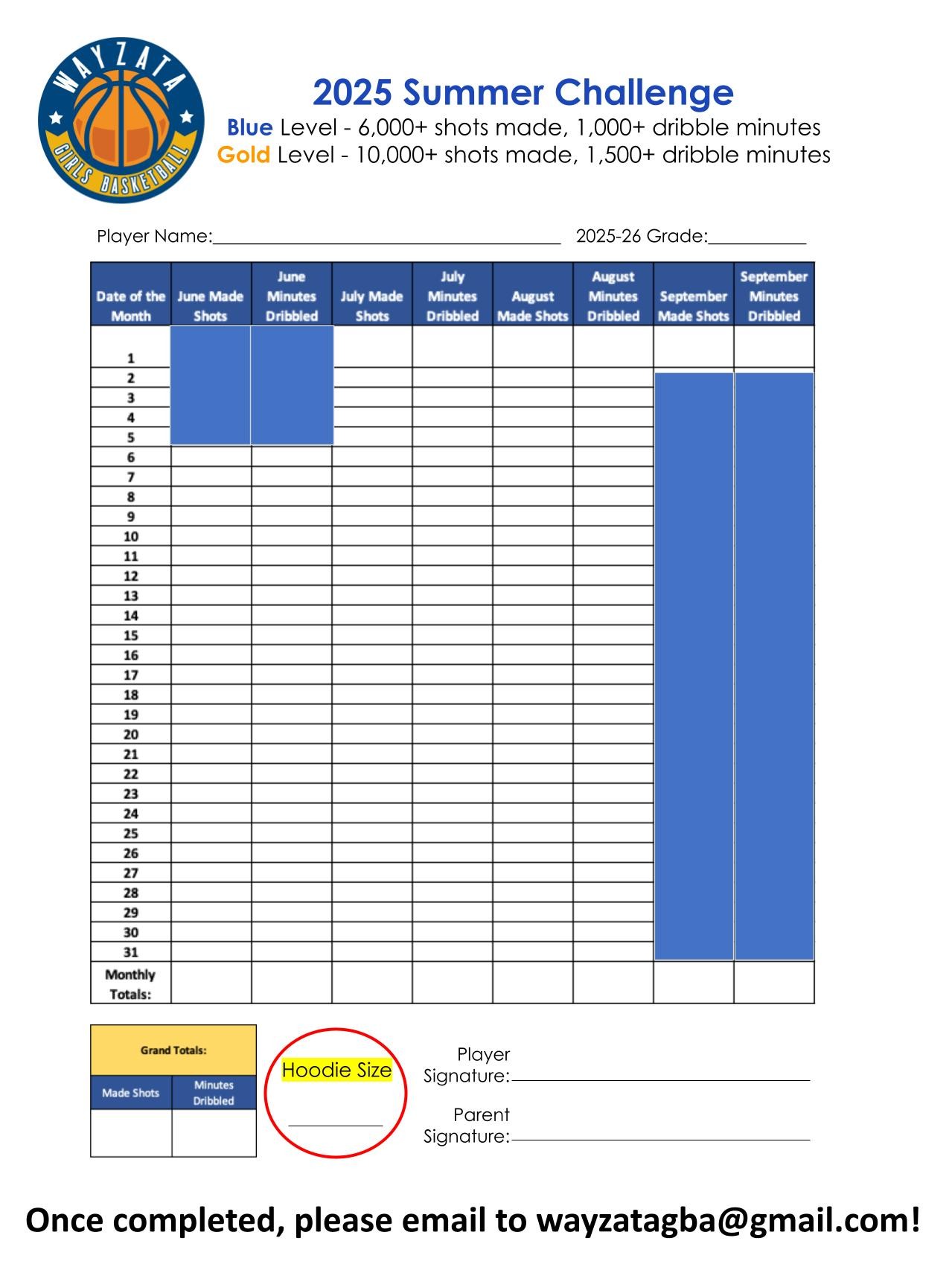 Wayzata Girls Basketball Association | WGBA Summer Shot Club Challenge