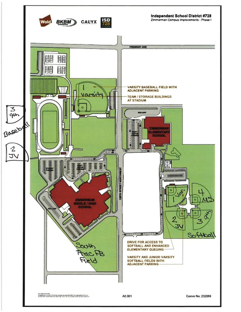 Zimmerman Girls Youth Softball | Field Map for New complex