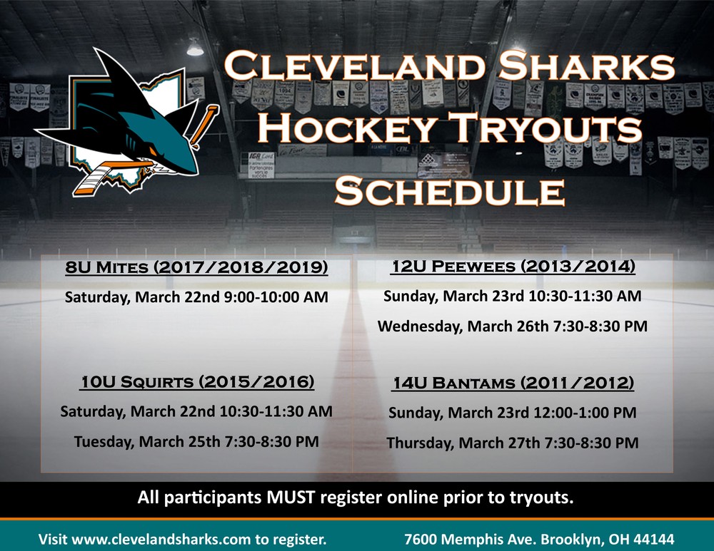 Cleveland Sharks | Cleveland Sharks 2025-2026 Hockey Season Tryout ...