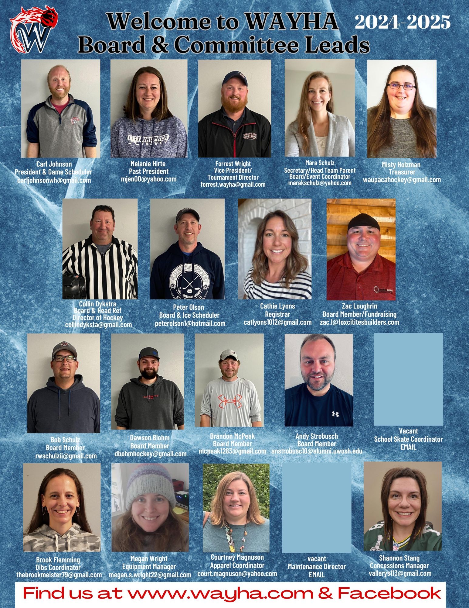 Waupaca Area Youth Hockey Association | WAYHA Board