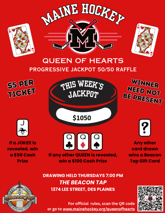 Maine Hockey | Queen of Hearts Raffle up to $1050!!